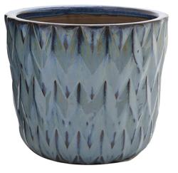 Deroma 15.2" Green Ceramic Diamond Cylinder Planter at Menards®