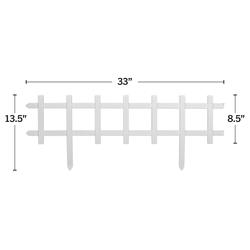 Master Mark 13-1/2" x 33" White Cape Cod Decorative Border Fence at ...