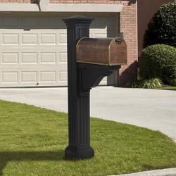 Mayne 58" Manchester Black Fluted Mailbox Post at Menards®