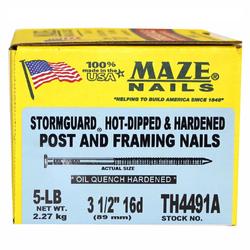 Maze Nails® 3-1/2" 16D Hot Dipped Galvanized Post Frame Nail - 5 lb at ...