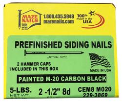 Maze Nails 2-1/2" Carbon Black Trim Board and Siding Nails - 5 lb. Box ...