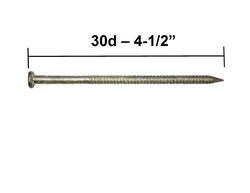 Maze Nails® 4-1/2" 30D Hot Dipped Galvanized Post Frame Nail - 5 lb at ...