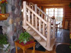 Meadow Valley 14' White Cedar Rustic Hewn Log Stair Railing at Menards®