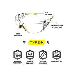 Mechanix Wear Vision Type-N Clear Frame & Clear Lens Safety Glasses at ...