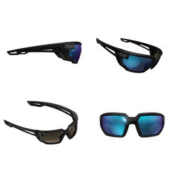 Mechanix Wear Vision Type-X Black Frame & Blue Mirror Lens Safety ...