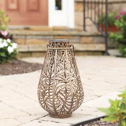 Enchanted Garden™ 12" LED Brown Metal Solar Teardrop Lantern at Menards®