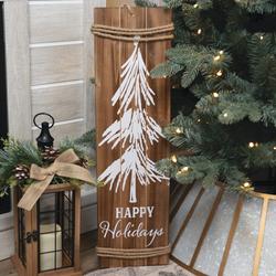 Enchanted Forest® 24" Reversible "Happy Holidays" Wood Porch Sign at ...
