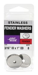 Grip Fast® 3/16" x 1" Grade 18-8 Stainless Steel Fender Washer - 8 ...