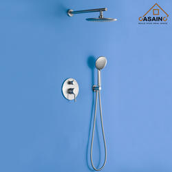 CASAINC Brushed Nickel 10" Rain Showerhead with 3-Spray Handheld ...