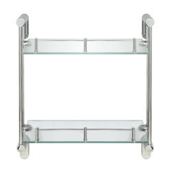Modona 14-3/4"W x 5"D x 17-1/2"H Wall-Mount Polished Chrome Double ...