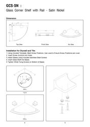 Modona 9-1/2"W x 9-1/2"D Wall-Mount Satin Nickel Glass Corner Shelf at ...