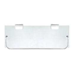 Modona 13-3/4"W x 5"D Wall-Mount Polished Chrome Glass Wall Shelf at ...