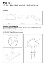 Modona 13-3/4"W x 5"D Wall-Mount Rubbed Bronze Glass Wall Shelf at Menards®