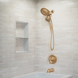 Moen® Mikah™ One Handle 1-Spray Bronzed Gold Bathtub Shower Faucet at ...