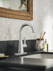 Moen® Mikah™ One-Handle High Arc Chrome Bathroom Sink Faucet at Menards®