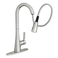 Moen® Mikah™ One-Handle Pull-Down Spot Resist™ Stainless Kitchen Faucet ...