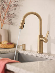 Moen® Durani™ One-Handle Pull-Down Bronzed Gold Kitchen Faucet with ...