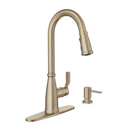 Moen® Nolia™ One-Handle Pull-Down Bronzed Gold Kitchen Faucet with ...