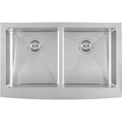 MS International Undermount Farmhouse 32-7/8" Stainless Steel Double ...