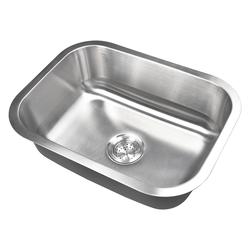 MS International Undermount 23-3/8" Stainless Steel Single Bowl Kitchen ...