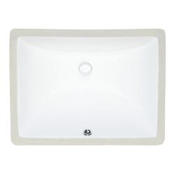 MS International 18-1/2"W x 13-3/4"D White Porcelain Rectangular ...