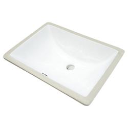 MS International 18-1/2"W x 13-3/4"D White Porcelain Rectangular ...