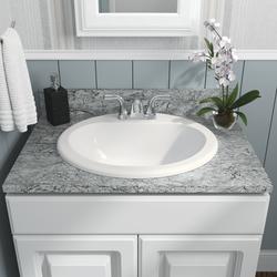 MS International Drop-In 20-1/2" Porcelain Oval Single Bowl Bathroom ...