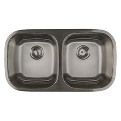 MS International Undermount 32-1/8" Stainless Steel Double Bowl Equal ...
