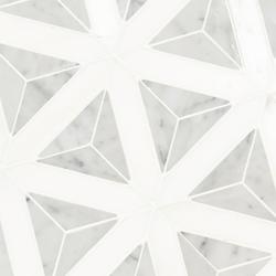 MS International Carrara Polished White 9 x 12 Faceted Marble Mosaic ...