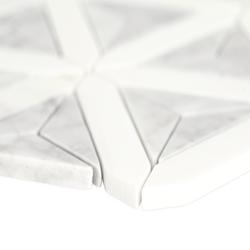 MS International Carrara Polished White 9 x 12 Faceted Marble Mosaic ...