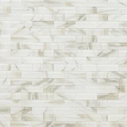 MS International Ivory Glossy Amber 12 x 12 Beveled Subway Glass Mosaic ...