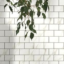 MS International Peel & Stick Glazed Marbled Carrara 10 x 10 Subway PVC ...