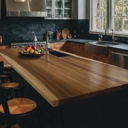 MS International Butcher Block Saman Finished 25" Wide x 74" Long x 1.5 ...