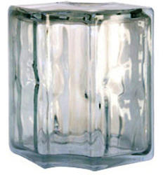 Mulia 8"W x 8"H x 4"D Wave Hollow Outside Corner Glass Block at Menards®