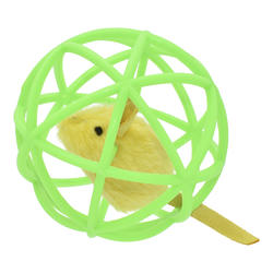 Multipet™ 5" Caged Ball with Mouse Cat Toy - Assorted Colors at Menards®