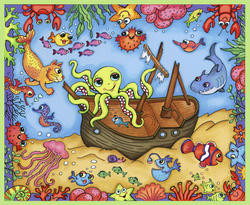 Multipet™ Fuzzu Ocean Scene Sweet Spot Kitty Carpet Cat Toy at Menards®