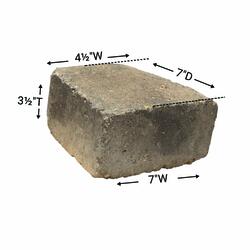 3-1/2 x 7 Quarry Gray Tumbled Belgian Wedge Wall Block at Menards®
