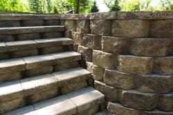 6 x 17 Gray Denver Beveled Retaining Wall Block at Menards®