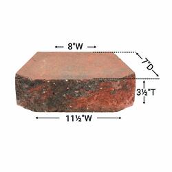 3-1/2 x 11-1/2 Red/Black Crestone® Beveled Retaining Wall Block at Menards®