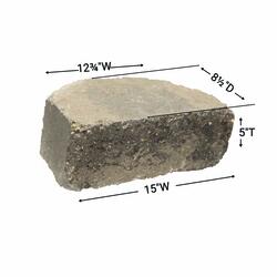 5 x 15 Quarry Gray Tumbled Catalina Retaining Wall Block at Menards®