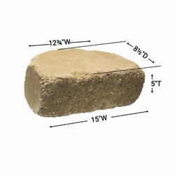 5 x 15 Tan Tumbled Catalina Retaining Wall Block at Menards®
