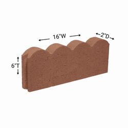 6 x 15-1/2 x 2 Straight Scalloped Edger Block - Red at Menards®