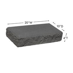 4 x 20 Charcoal Kendall Splitface Corner Freestanding Wall Block at ...