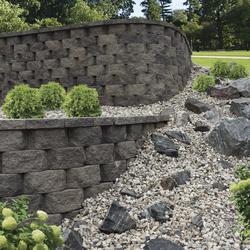 8 x 17 Quarry Gray Clifton Beveled Retaining Wall Block at Menards®