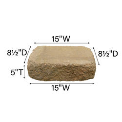 5 x 15 Tan Tumbled Catalina Freestanding Wall Block at Menards®