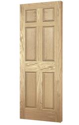 Mastercraft® 30"W x 80"H Oak 6-Panel Interior Door Only at Menards®