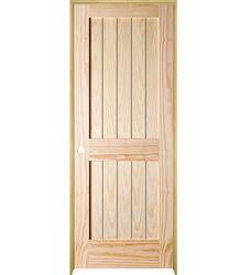 Mastercraft® 28"W x 80"H Pine 2-Panel Square Plank Prehung Interior ...