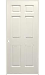 Mastercraft® 34"W x 80"H Primed Woodgrain 6-Panel Prehung Interior Door ...