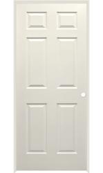 Mastercraft® 34"W x 80"H Primed Woodgrain 6-Panel Prehung Interior Door ...