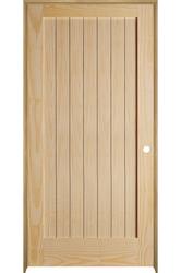 Mastercraft® 36"W x 80"H Pine 1-Panel Plank Prehung Interior Door ...